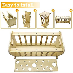 Hamiledyi Rabbit Hay Feeder Rack Large Size Wooden Holder Guinea Pig Hay Feeder Starry Sky Bunny Food Feeding Manger No Clutter Hamsters Grass Dispenser for Rabbits Guinea Pigs Bunnys Chinchilla