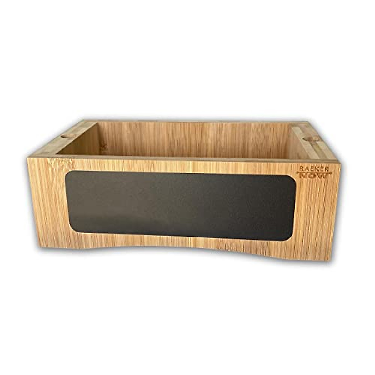 RaekerNow Organic Bamboo Double Solo Cup Holder with Marker Slot, Chalkboard and chalks for Disposable Cups, Party Organizer (Marker and Cups not Included)