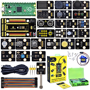KEYESTUDIO Raspberry Pi Pico 24 Sensors in 1 Box Starter Kit, 36 Projects MicroPython C Programming Electronics Easy for Teens Adults Beginner Learning