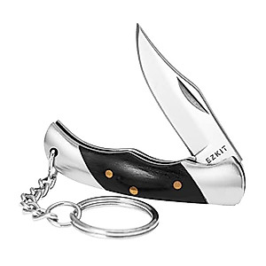 EZKIT Small Pocket Knife, EDC Knife with Stainless Steel and Wood Handle, Small Folding Knife, Blade Length1.5in