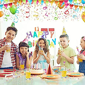 Mermaid Tail Straws Party Favors for Mermaid Birthday Party Supplies,Under The Sea Party Supplies with 2 Cleaning Brush (21+2)