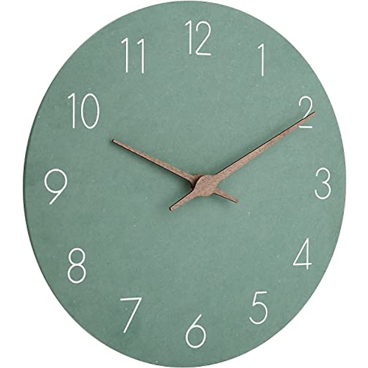 Wall Clock 12 Inch Large Wall Clocks Battery Operated Rustic Wooden Modern Silent Wall Clock Round Easy to Read Non Ticking Analog Clock for Bedroom Living Room Office Kitchen Bathroom Home Deoor