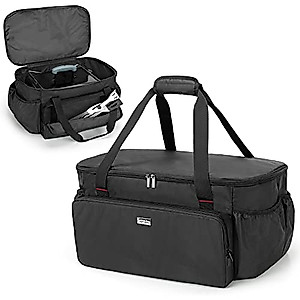 SAMDEW Portable Grill Carry Bag Compatible with Weber 1141001 Go-Anywhere Gas Grill, Outdoor Camp Grill Cover Compatible with Weber 121020 Go-Anywhere Charcoal Grill, Bag Only (Patented Design)