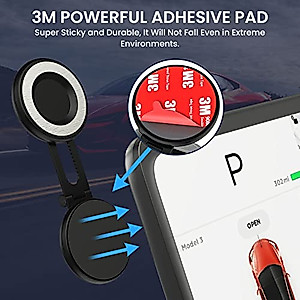 Car Phone Holder for Tesla Model 3/X/Y/S, HAMOPY Invisible Magnetic Phone Mount for Car, 360° Rotatable MagSafe Car Mount for All Phone, Foldable Holder for MagSafe Design, Tesla Model 3/Y Accessories