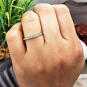 Dazzlingrock Collection 0.13 Carat (ctw) Round White Diamond Ladies Bridal Promise 3 Stone Engagement Ring, 10K Yellow Gold, Size 5.5