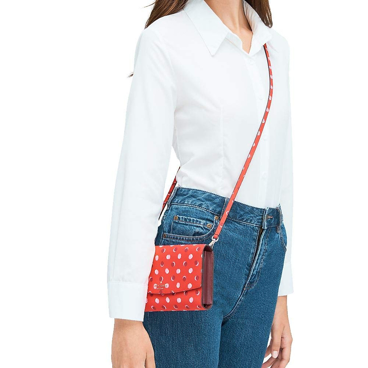 kate spade crossbody purse for women Laurel way winni (Digital red)