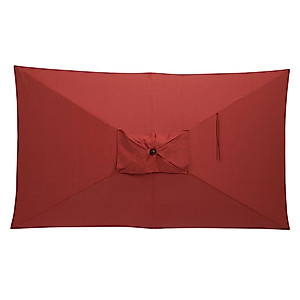 Hampton Bay 10 ft. x 6 ft. Aluminum Patio Umbrella with Push-Button Tilt (Chili)