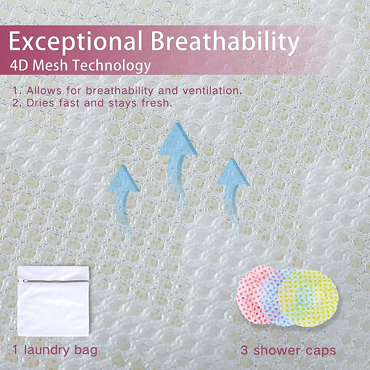 Bath Pillow, Luxury Bathtub Pillow, Ergonomic Spa Bath Pillows for tub with 4D Mesh Technology and 6 Suction Cups,Tub Pillow with Neck, Head, Shoulder and Back Support, Fits All Bathtub,Home Spa