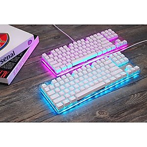 Feilx Mechanical Keyboard Red Blue Switch 87 Key Backlit Mechanical Gaming Gaming Keyboard for PC/Mac Gamer, Typist (Color : White)