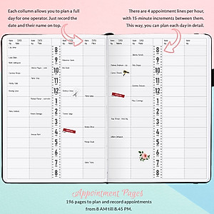 GoGirl Salon Appointment Book – Reservation Book for Beauty Salons, Spas, Hair Stylists, Estheticians – Appt Booking Planner, 7x10″ (Black)