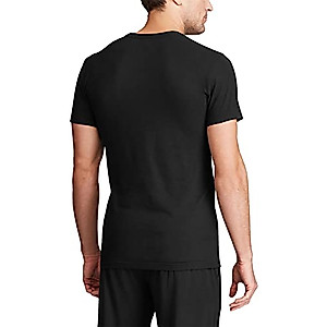 POLO RALPH LAUREN Men's Slim Fit Stretch Crew Tee, Polo Black/White, Charcoal Heather/White, Andover Heather/White, Medium