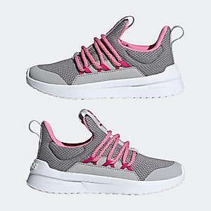 adidas Lite Racer Adapt 5.0 Running Shoe, Grey/Grey/Team Real Magenta, 3 US Unisex Little Kid