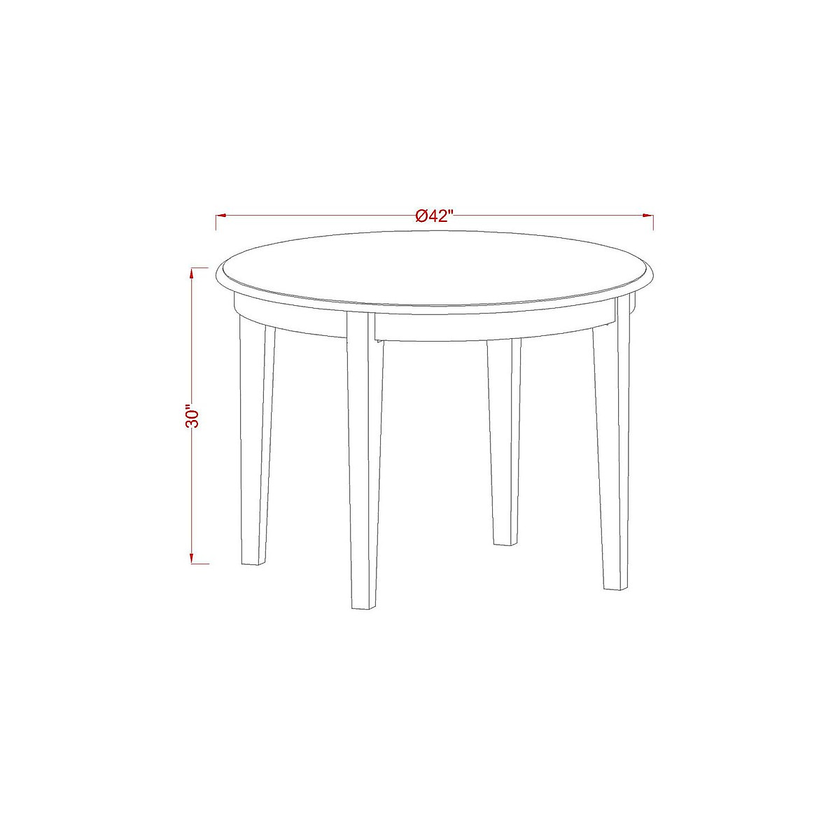 HomeStock Classic Comfort 5-Pc Table and Chairs Dining Set Included A Round Dining Table & 4 Kitchen Chairs, Doeskin Linen Fabric Parson Chairs Seat with Rubber Wood Legs, Linen White Finish