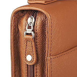 Faith Full Grain Leather Bible Book Cover in Saddle Tan, Large