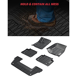 A & UTV PRO Floor Mats Fit for 2021 2022 2023 2024 Jeep Grand Cherokee L/WL, All Weather Floor Liners Full Kit for Three Row Models, Replace OEM 82216639AA,82216640AA,82216152AC, 3 Row