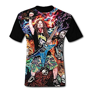 Fexy-T1T Men's Tshirt Dim-Bag Rock Guitar Mens Tee Shirts Adult Men Short Sleeve T-Shirts Tops, Large