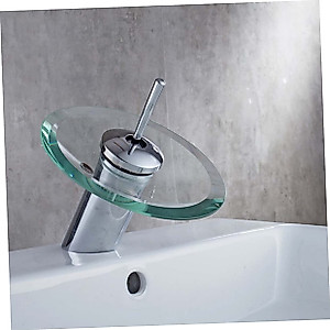 Cabilock Waterfall Glass Faucet Glass Faucet Hot and Cold Plating Faucet
