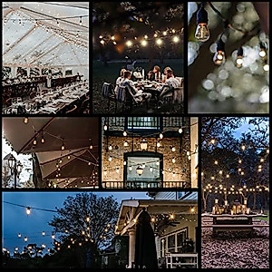 Visther 30-Pack Outdoor String Light Bulbs, Waterproof S14 Replacement Bulb, E26 Base, 1W 120V, 2700K Warm White