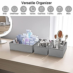 MONINXS Clothes Drawer Organizers Grey & 6-Shelf Hanging Closet Organizer Black