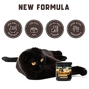 Cat Calming Treats for Stress and Aggressive Behavior - Help Reduce Cat Anxiety and Promote Relaxation - Thunderstorms, Grooming, Traveling - Hemp Calming Cat Treats with American Quality - 135 Chews