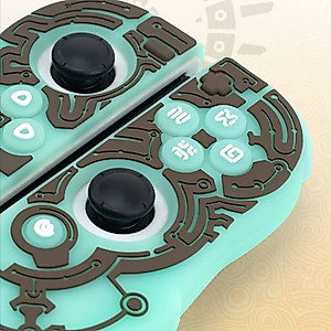 Soft Shockproof for Tears of The Kingdom Dockable Cover Case Compatible with Nintendo Switch OLED, Durable Scratch Resistant Shell for Joycon, Silicone Protective Skin Set