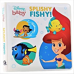 Disney Baby Moana, Little Mermaid, Finding Nemo and More!- Splishy Fishy! Waterproof Bath Book / Bath Toy - PI Kids