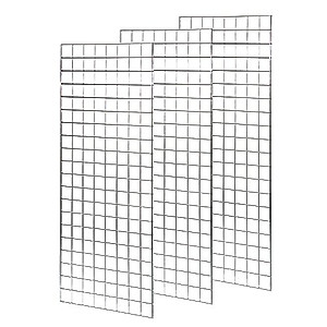 Only Garment Racks #1898C Grid Panels - Perfect Metal Grid for Any Retail Display, 2' Width x 5' Height, 3 Grids Per Carton (Polished Chrome) (Pack of 3)