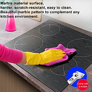 Karinear Electric Cooktop 24 Inch, 4 Burners Built-in Electric StoveTop with Wooden Patterned Surface, Ceramic Cooktop with Child Lock, Timer, Residual Heat Indicator,220-240v Hard Wired,No Plug(LH06)