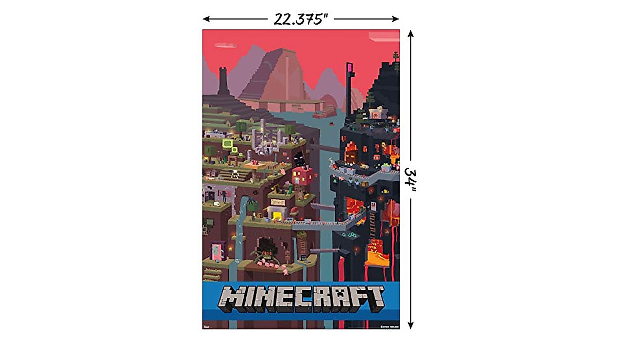 Minecraft Wall Poster 22x34 — Official, High-Res Gaming Decor