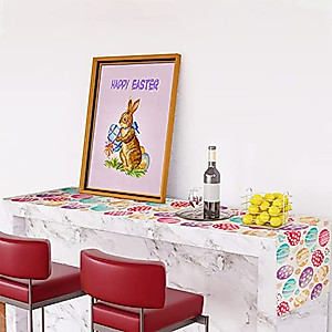 Table Runner 72 Inches Long,Spring Cute Eggs Holiday Kitchen Farmhouse Dining Table Runner for Home Party Decor