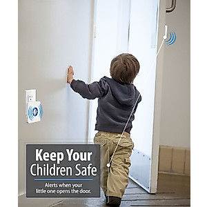 Fosmon WaveLink Wireless Door Chime with 500 Feet Range, 58 Tunes, 5 Volume Levels & LED Indicators for Home/Business/Office (1 Receiver + 2 Sensors)