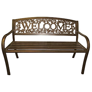 Leigh Country TX94101 Metal Welcome Outdoor Bench