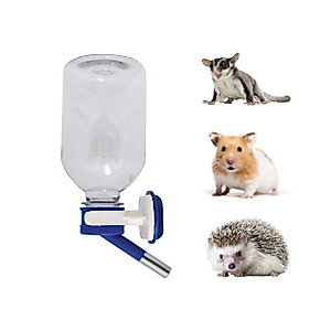 Choco Nose Patented Mini No-Drip Water Bottle/Feeder for Hamsters/Hedgehogs/Gliders/Rats/Mice/Other Small Pets and Animals - for Cages, Crates or Wall Mount. 10.2oz. Nozzle 10mm, Blue (C125)