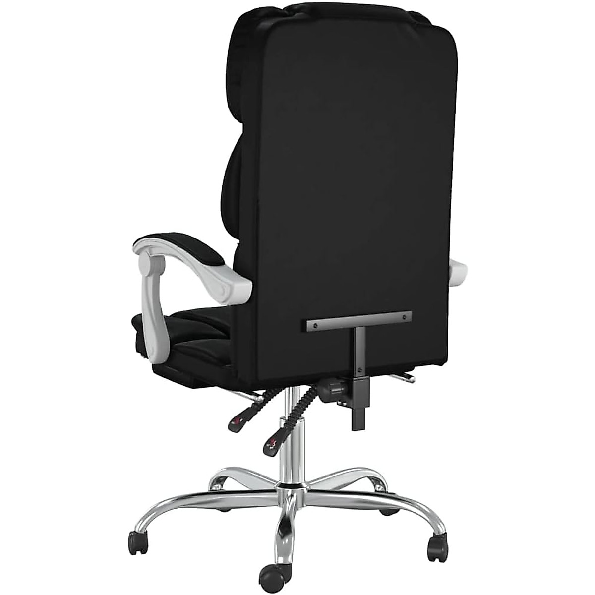 Reclining Office Chair,with Rolling Wheels with Adjustable seat Height Suitable for Office, Home, Study Space, Conference Room or Play Facility Black Faux Leather