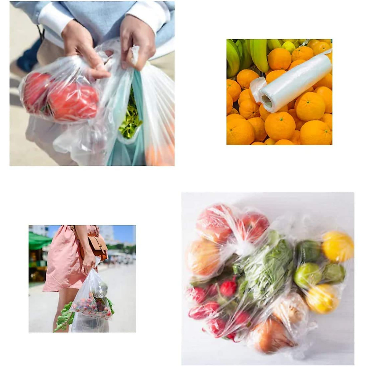 Party Bargains 10" X 15" Plastic Unprinted Produce Bag on a Roll, Bread and Grocery Clear Bag, 450 Bags