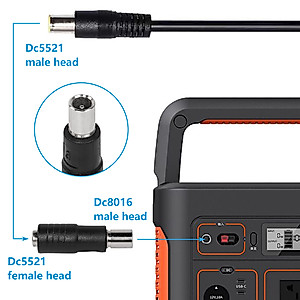 CERRXIAN DC 5.5mm x 2.1mm to DC 8.0mm x 1.6mm Adapter Connector, DC 5.5x2.1 Female to DC 8.0x1.6 Male Converter Plug(2-Pack)