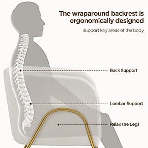 Yaheetech Accent Chair Set of 2, Armchair Set, Side Chairs for Living Room, Boucle Fabric Vanity Chairs with Gold Legs for Bedroom Office Readig Nook, Ivory