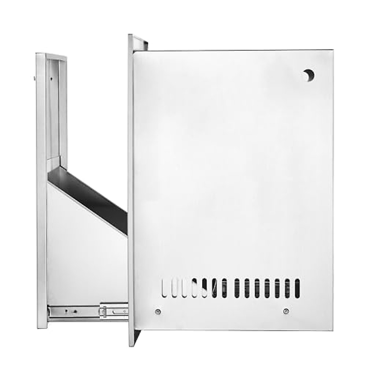 VEVOR Outdoor Kitchen Trash Drawer 16Wx22Hx16 D, Propane Tank Drawer, Stainless Steel Pull Out Trash Drawer with Handle, Outdoor Kitchen Cabinets Trash Can Pull Out, Outdoor BBQ Island Trash Bin