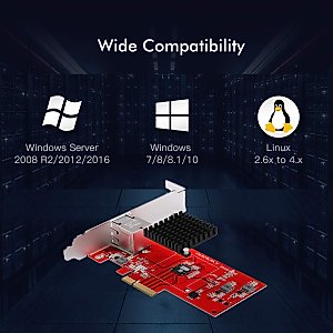 EDUP 10Gb Gigabit Ethernet PCI-E Network Controller Card with Heat Sink 1G/2.5G/5G/10Gbps RJ45 LAN Adapter PCI Express Converter Network Card for Desktop PC with Windows 10/8.1/8 /7