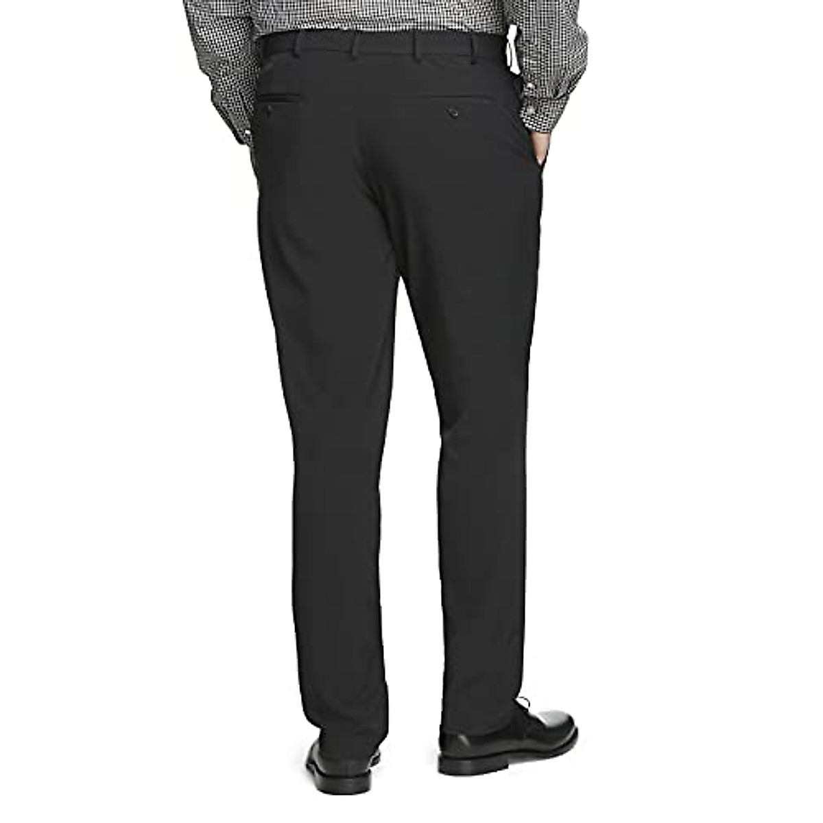 Van Heusen Men's Big & Tall Big and Tall Stain Shield Stretch Straight Fit Flat Front Dress Pant, Black, 40W x 34L