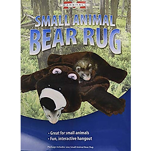 Marshall Small Animal Bear Rug, 24 by 20 Inches, Fleece Bed and Tunnel Toy for Ferrets and Other Small Pets