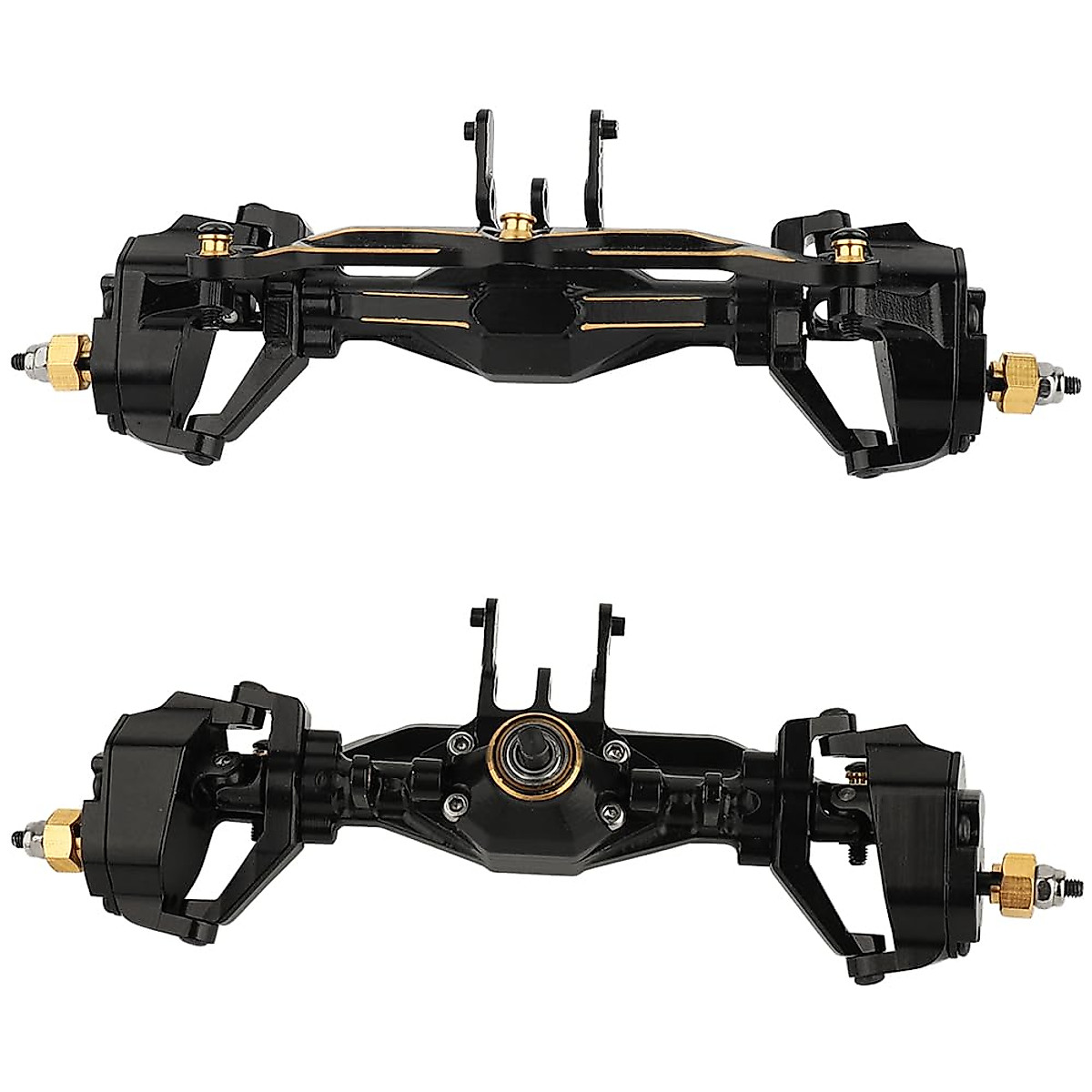 RZXYLRC TRX4M Heavy Brass + Aluminum Alloy Front & Rear Diamond Portal Axle Complete Set for 1/18 RC Crawler TRX-4M Metal Ground Clearance Upgrade Parts