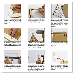 Betionol Diamond Painting Frames, Classic White Nature Solid Wood Frame Covered Plaster Fit For 12x16 inch/30x40cm Photos or Prints, Including Plexiglass and Back Mat and Hanging Kits