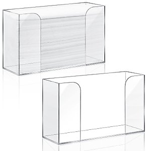 Pack of 2 Paper Towel Dispenser Countertop Acrylic Folded Paper Towel Holder, 11.4'' W x 4.2'' D x 6.7'' H, Clear Guest Napkin Dispenser for Z-fold C-fold Multi-fold Paper Towels(2 Pcs)
