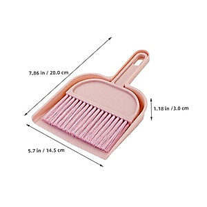 MUCKLILY 2pcs Kids Mini Broom and Dustpan Set Handheld Cleaning Tool for Desktops and Pet Areas Small Whisk Broom and Dustpan Pink and Blue