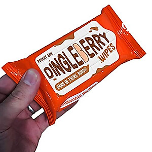 GearsOut Dingleberry Wipes Pocket Size Novelty Moist Towelettes for Teen Boys Mens Stocking Stuffers Funny Poop Humor Gifts Present Unscented, Orange, 15 Count (Pack of 1)