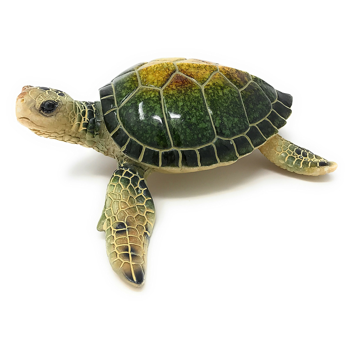 Green Tree Products Sea Turtle Resin Figurine, Indoor Outdoor Decor, 6.25 Inches Wide
