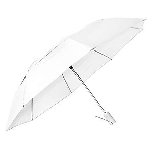 STROMBERGBRAND UMBRELLAS Vented Windproof Umbrella Compact Small Sturdy Automatic Open Wind Vent for Women and Men (with Matching case and Strap), (White)