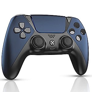 AUGEX Wireless Controller for Playstation 4 Controller, Ymir Game Remote for PS 4 Controller with Turbo, Steam Gamepad Work with Back Paddles (Midnight Blue)