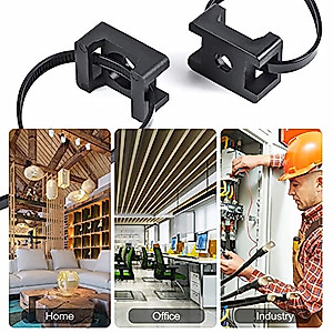 XHF 100 Pcs Cable Zip Tie Saddle Type Mounts Base with 100 Pcs 8" Cable Ties and 100 Pcs Tapping Screw, Wire Cable Clips Organizer Holders Clamps Black